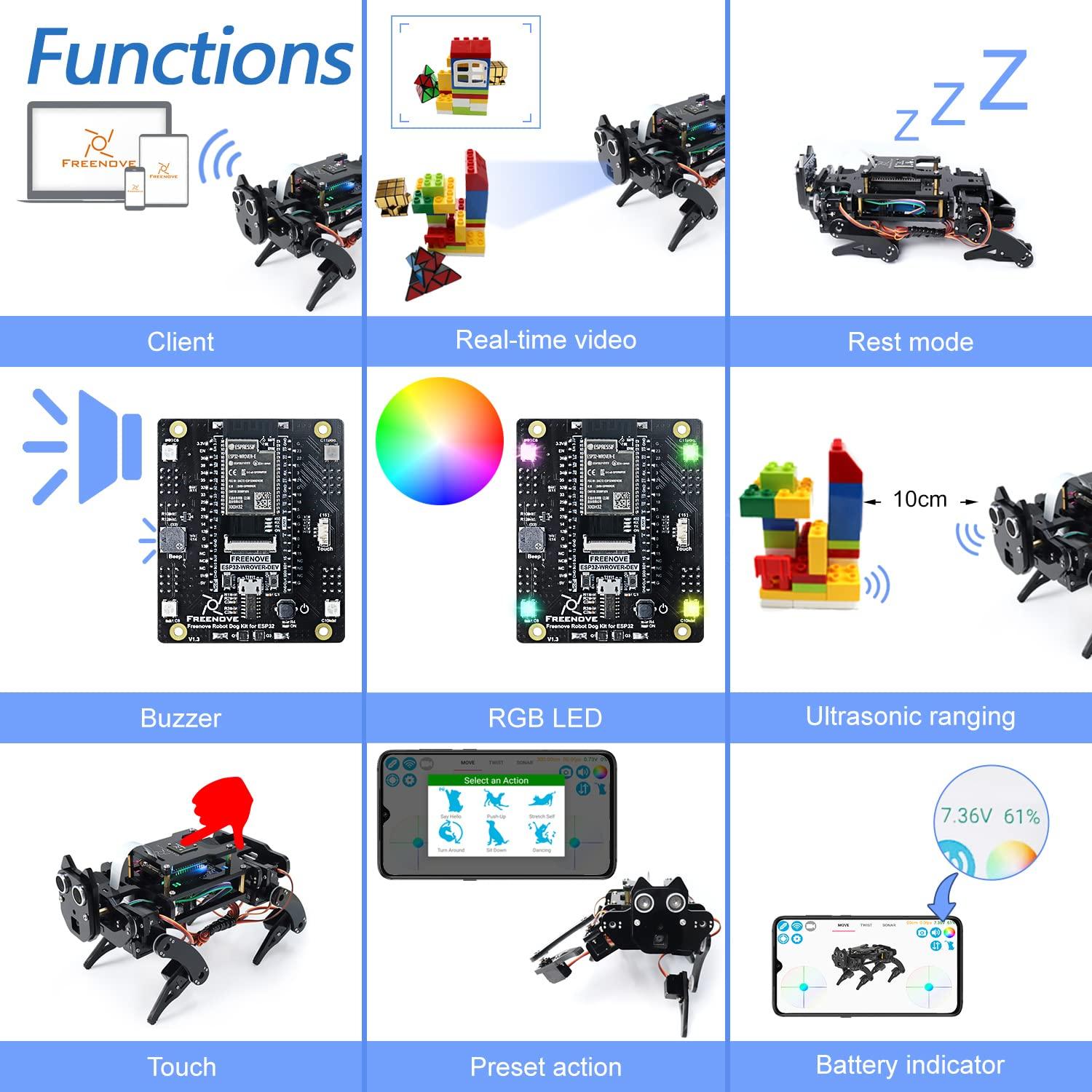 FREENOVE Robot Dog Kit for ESP32-WROVER CAM FREENOVE