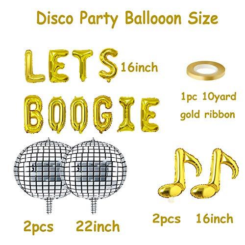 Disco Party Decorations, Lets Boogie Balloons Banner DXary