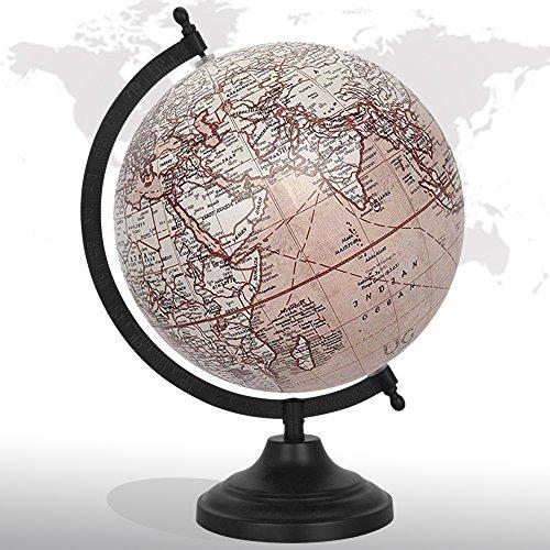 Decorative Rotating World Map Globe Beige 8 GlobeArt