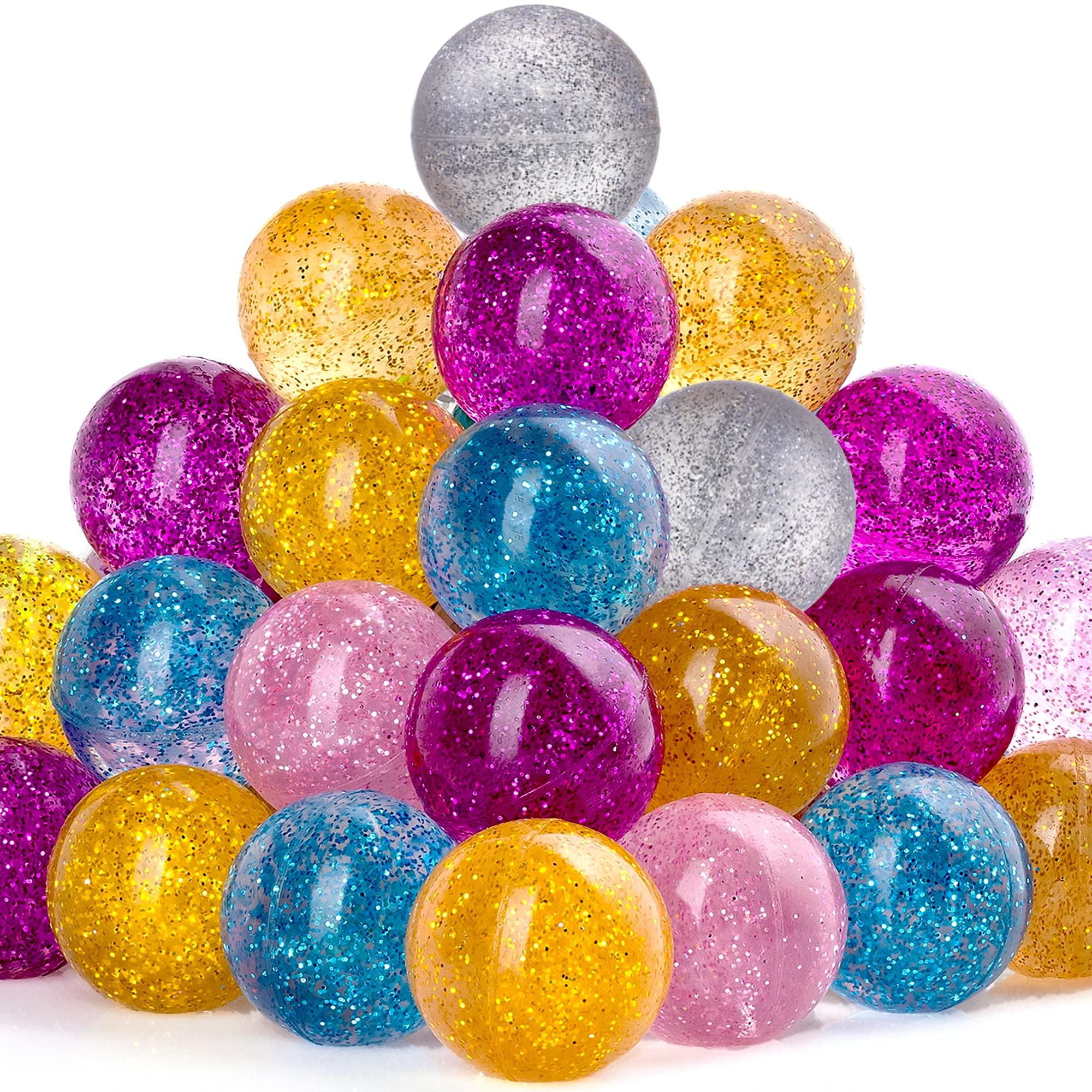 Bouncy Balls - 48 Pcs Glitter Bouncing Balls Entervending