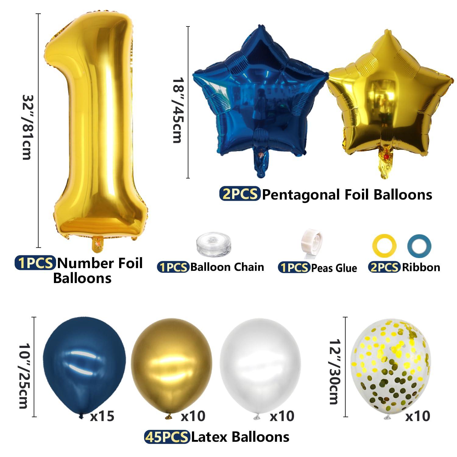 232 PCS Mr Onederful Birthday Decorations - Blue XJLANTTE