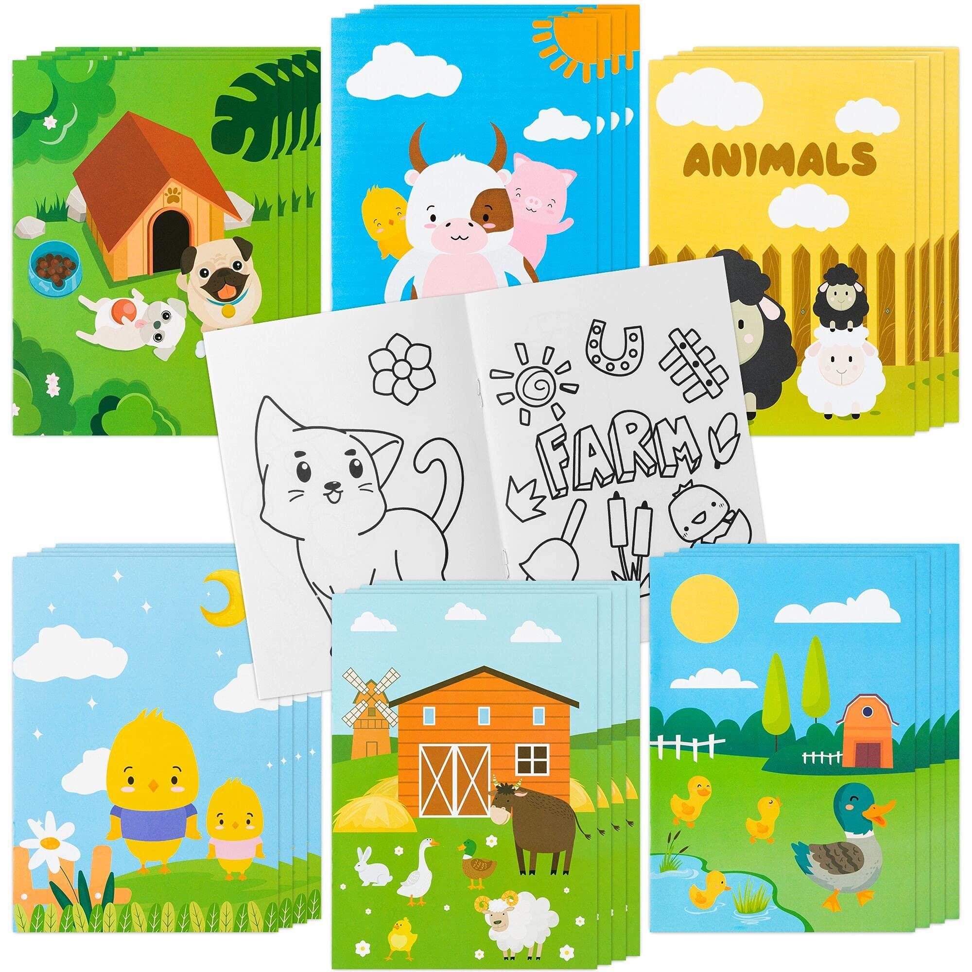 GROBRO7 24Pcs Farm Animals Coloring Books for Kids GROBRO7