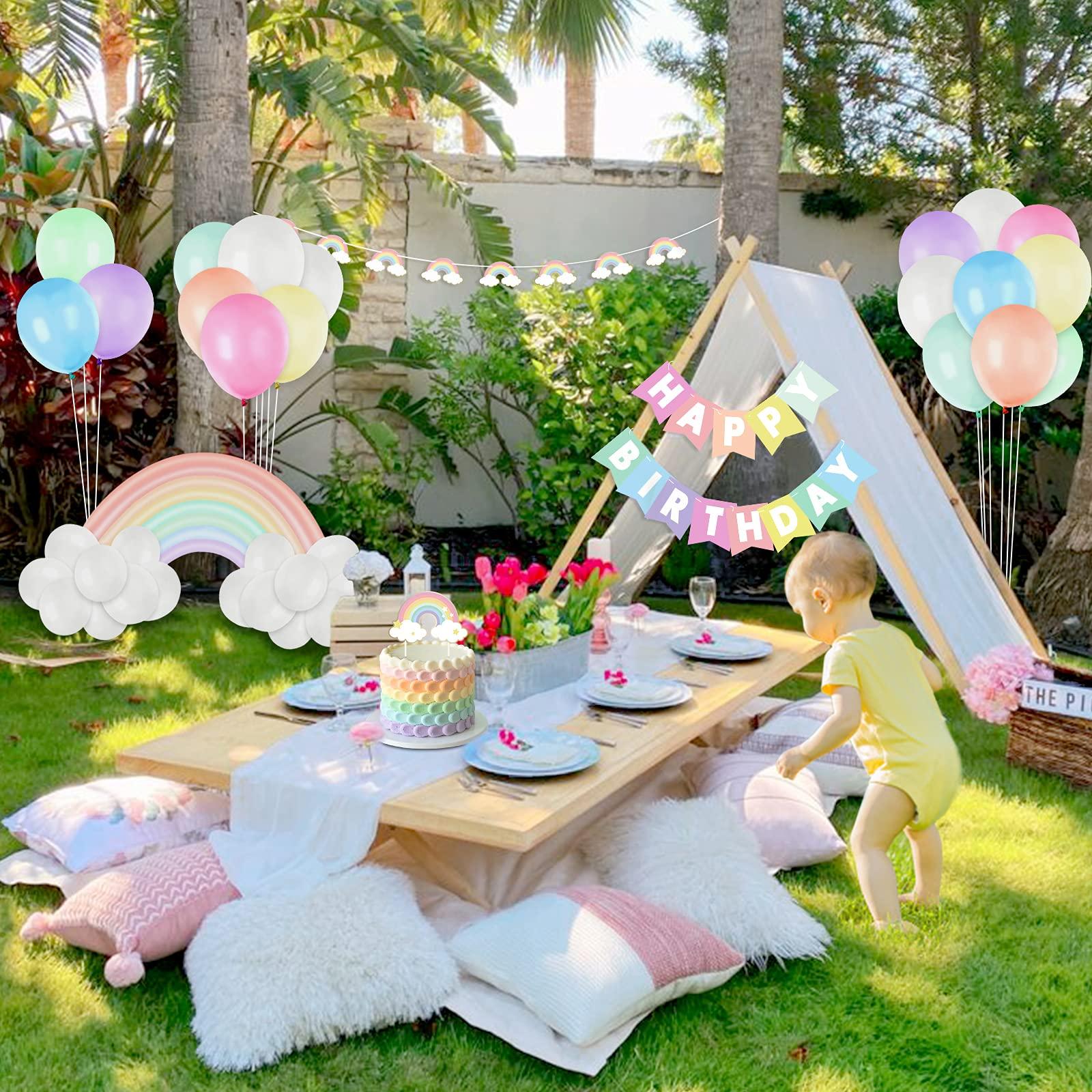 Pastel Rainbow Party Decoration Set Pastel Rainbow Themed Party Kit ...