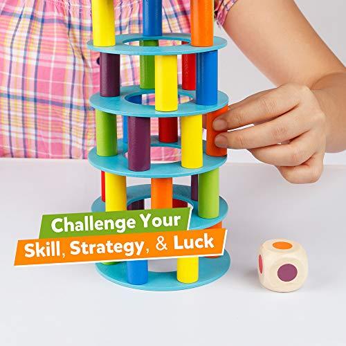 Coogam Wooden Tower Stacking Game, Fine Motor Skill Montessori Building ...