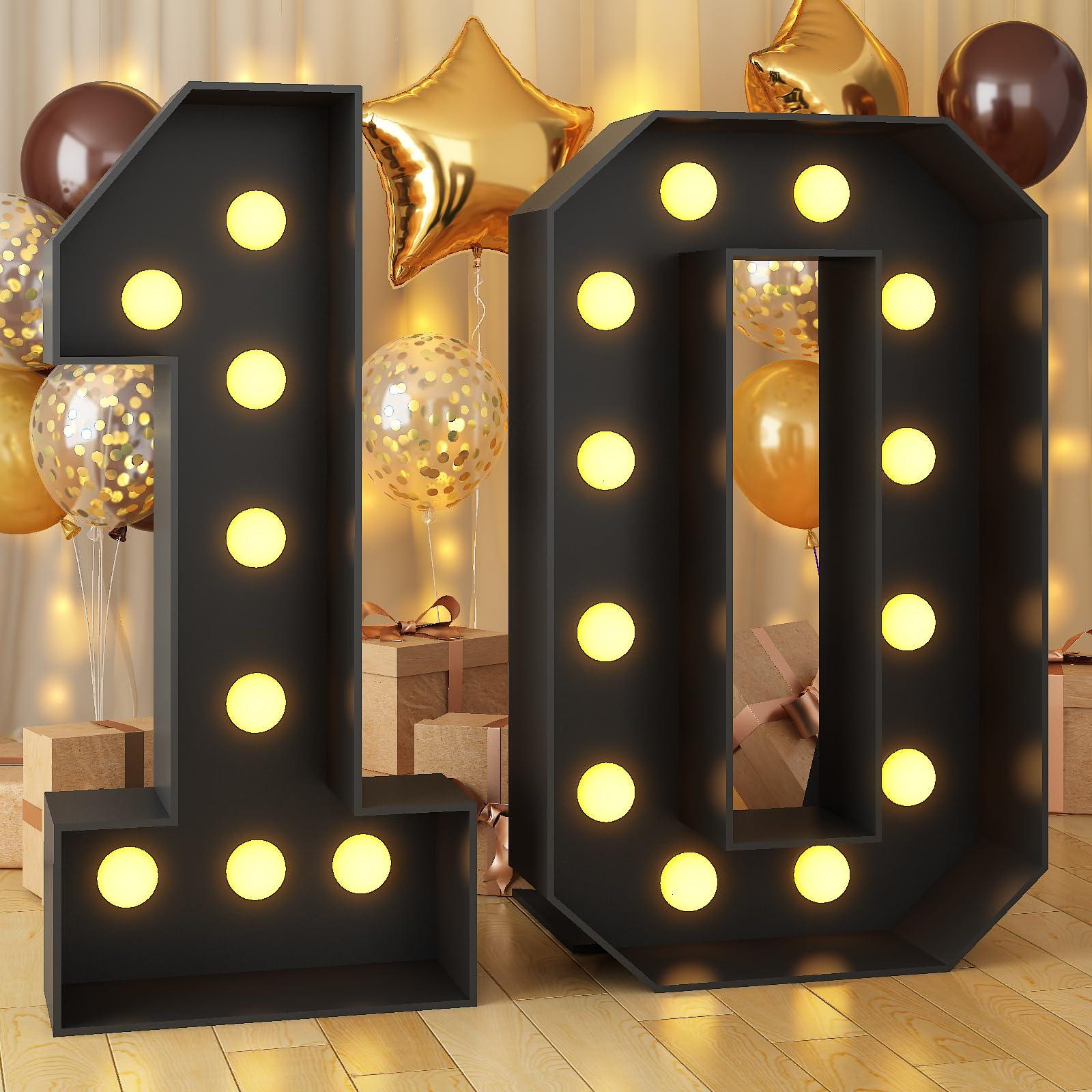 4FT Marquee 10 Numbers Large Black Number Marquee Paeyeq