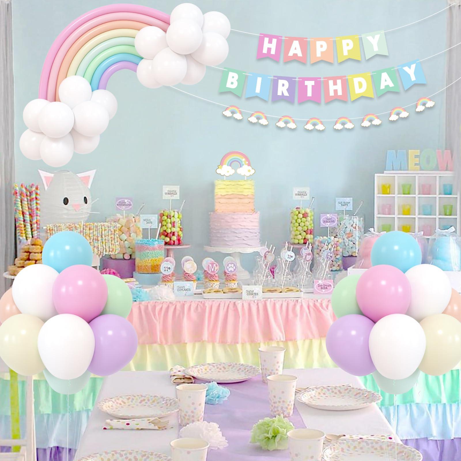 Pastel Rainbow Party Decoration Set Pastel Rainbow Themed Party Kit ...